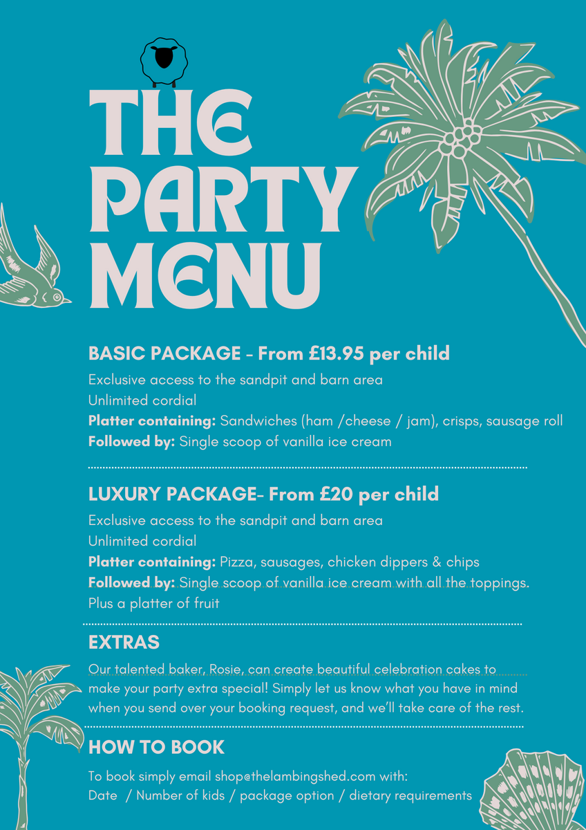 Beach - Party Menu – The Lambing Shed
